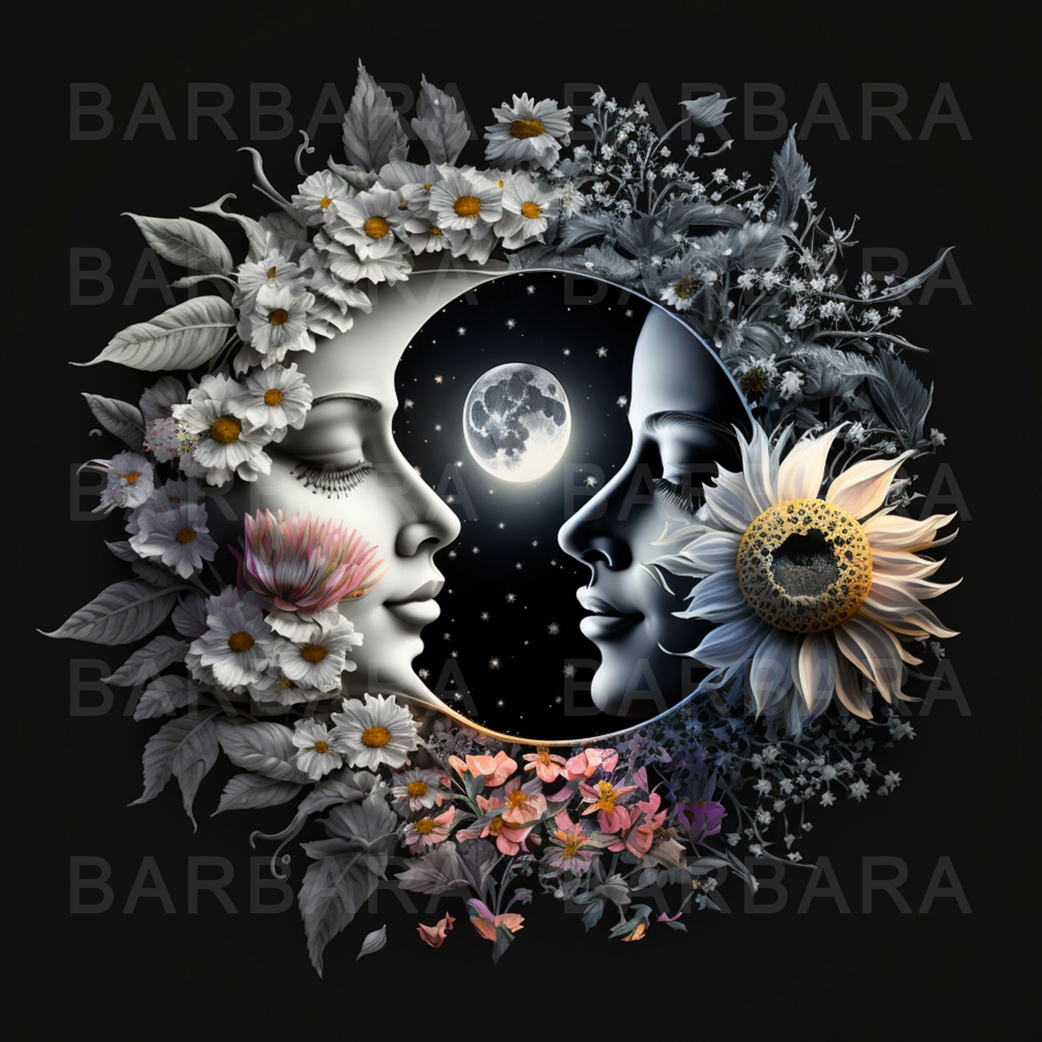 Celestial Sun And Moon Art