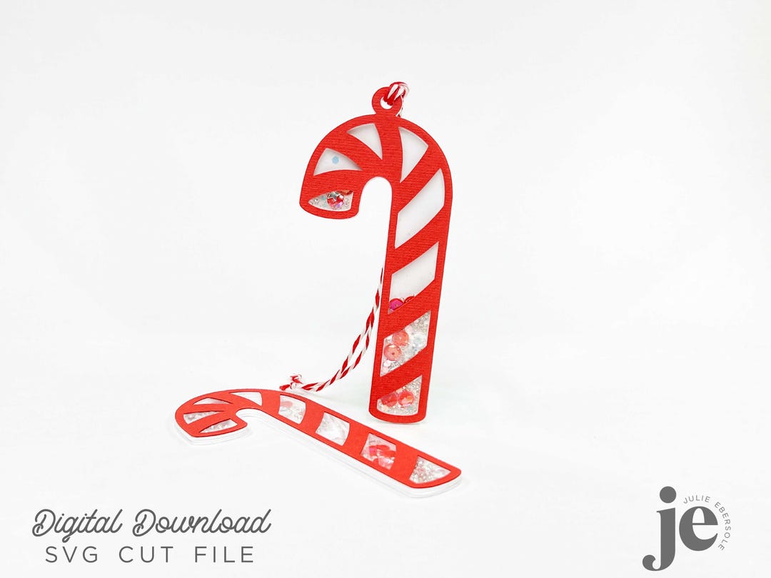 Candy Cane Shaker SVG, Gift Tag Cut File (digital Download) - Etsy