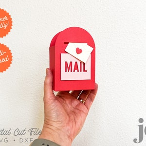 3D Mailbox Gift Box Treat Holder SVG Cut File Digital Cutting Template ...