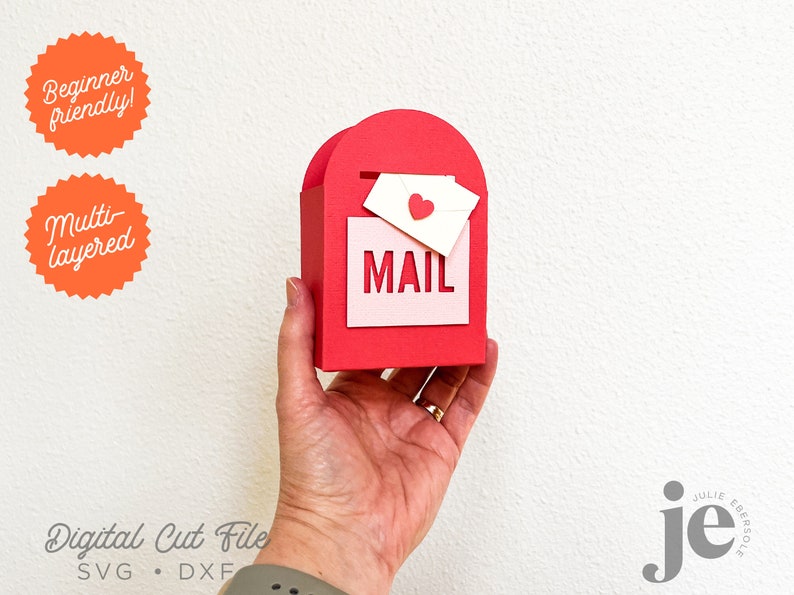 3D Mailbox Gift Box Treat Holder SVG Cut File Digital Cutting Template ...
