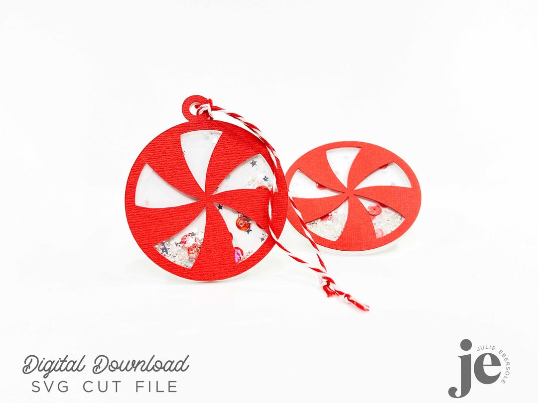 Peppermint Candy Shaker SVG, Christmas Gift Tag Cut File (digital ...