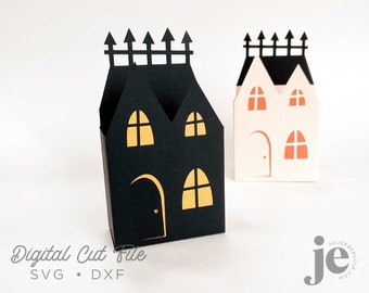 Haunted House Treat Box Svg - Etsy