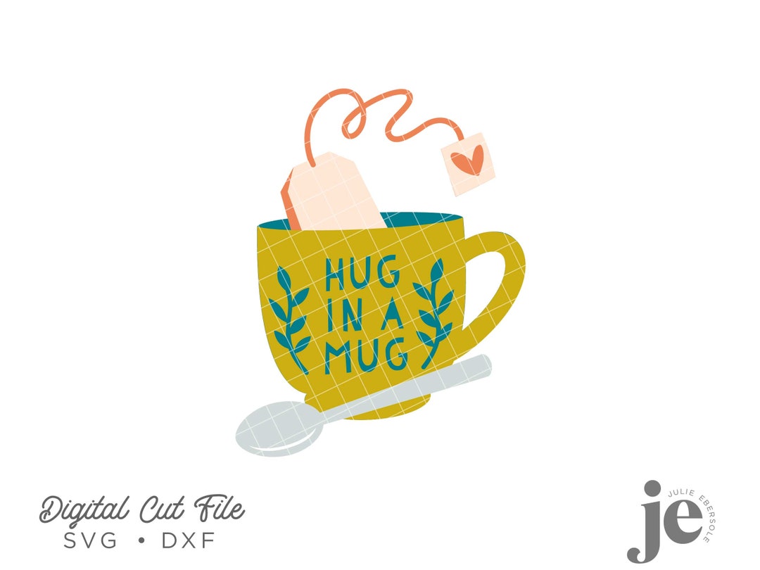 Hug-in-a-mug Teacup Die Cut SVG Cutting File for Cricut | Silhouette ...