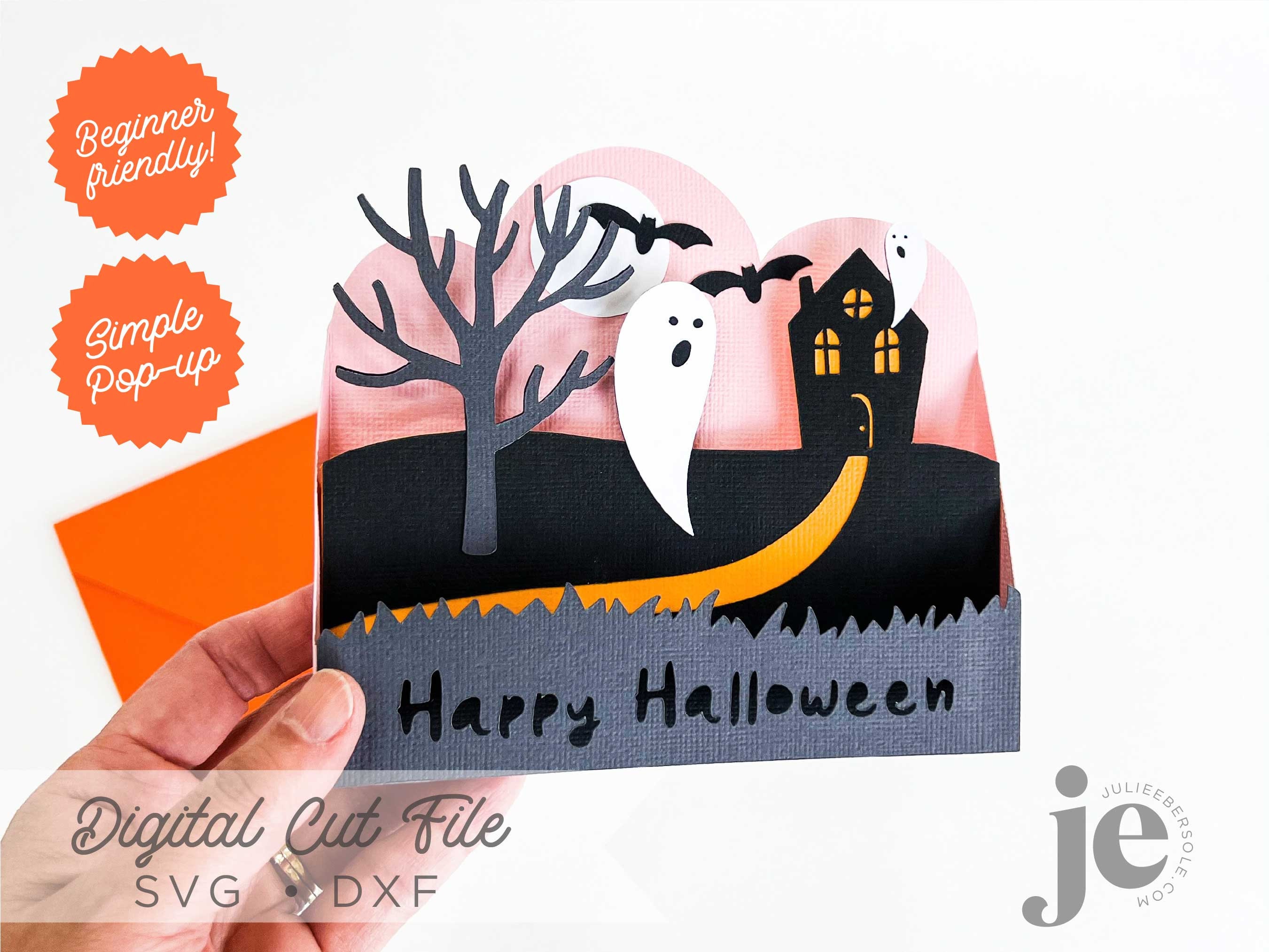 3D Halloween Ghosts Pop up Card SVG Cut File Digital Cutting Template ...