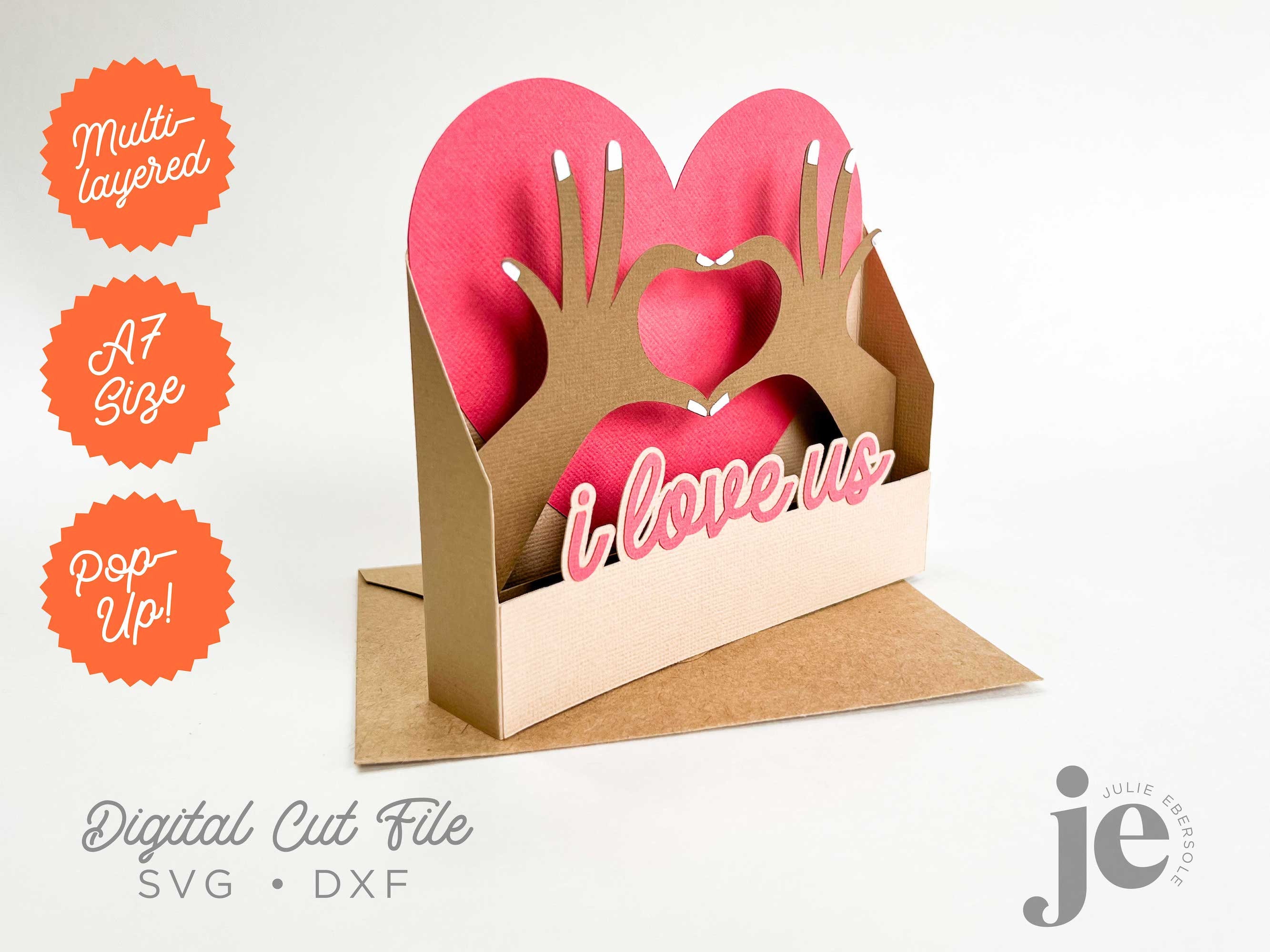 3D Heart Hands Pop up Card SVG File | Love Greeting (digital Download ...