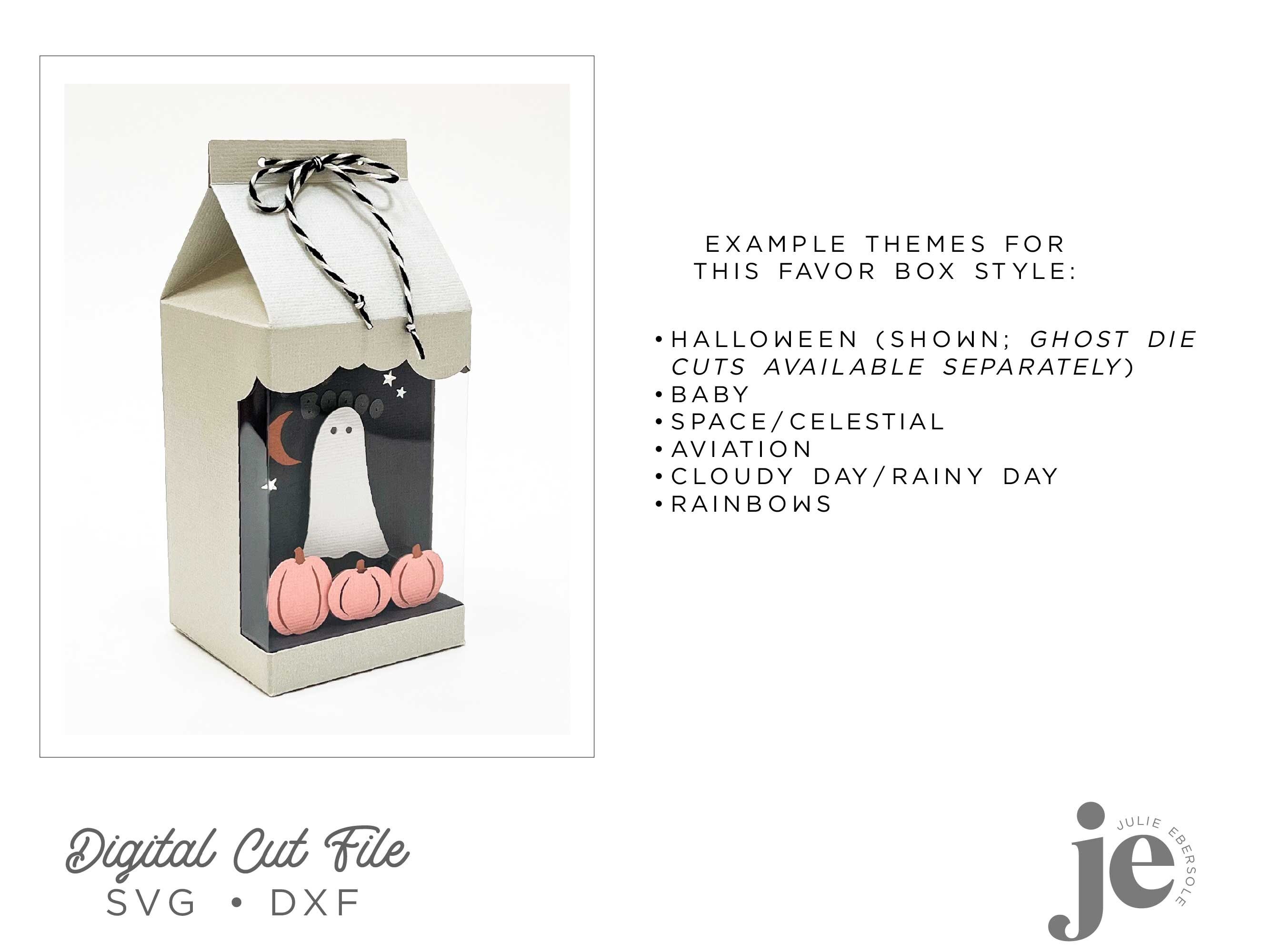 Milk Carton Box With Cloud Shaped / Shaker Window Template for Cricut ...