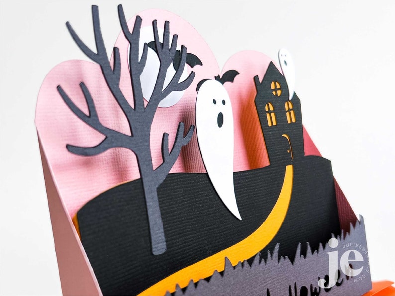3D Halloween Ghosts Pop up Card SVG Cut File Digital Cutting Template ...
