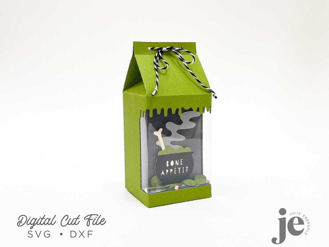 Milk Carton Shaker Box SVG Template, Drippy Goo Window (digital ...