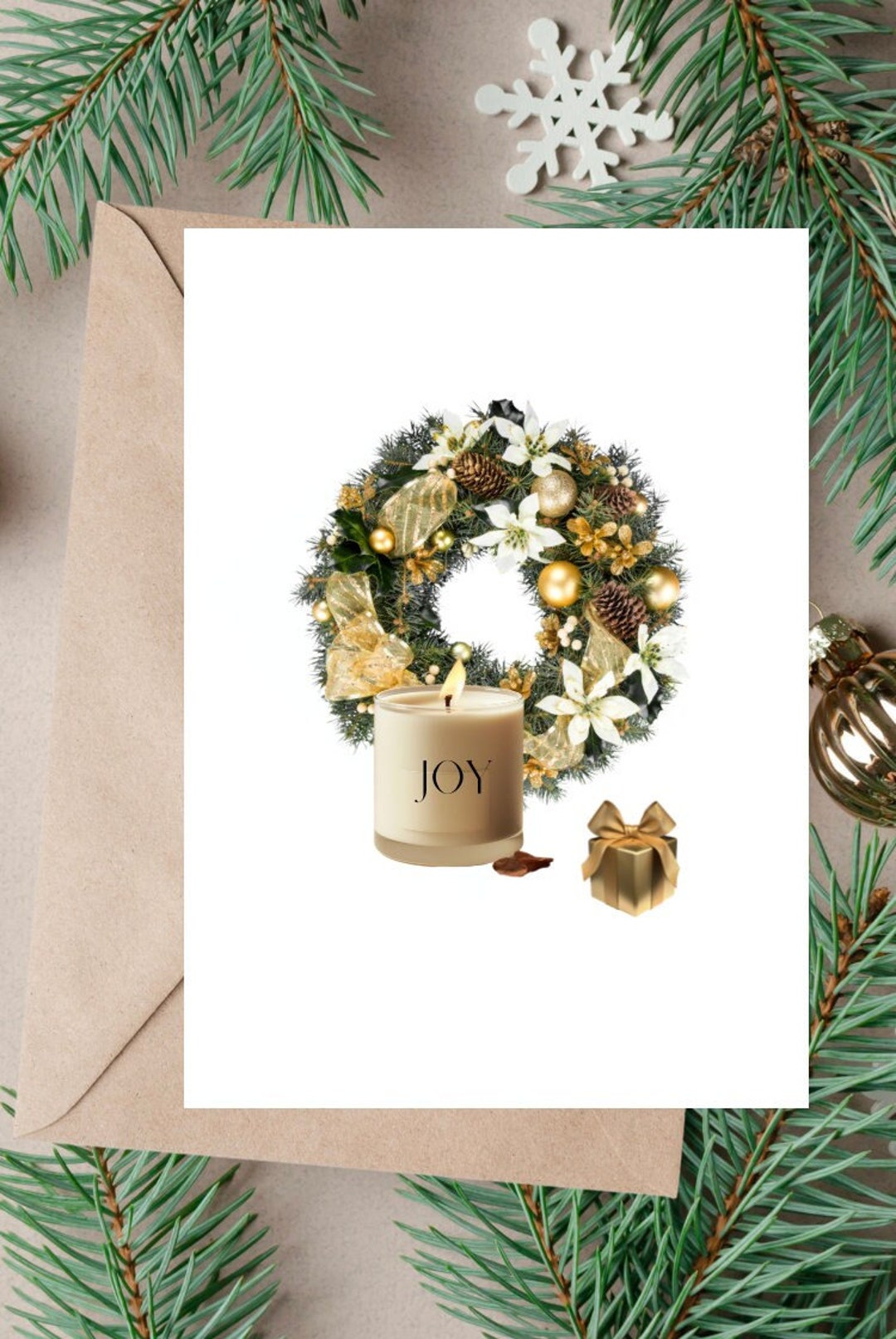 Set of 10 joy Holiday Card - Etsy