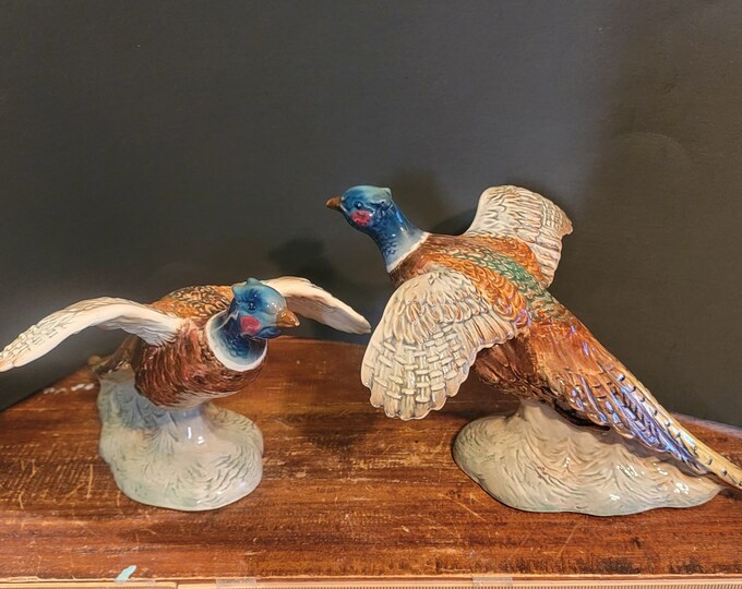 Beswick Pheasant Settling, Model 850, Two Vintage Bird Figurine ...
