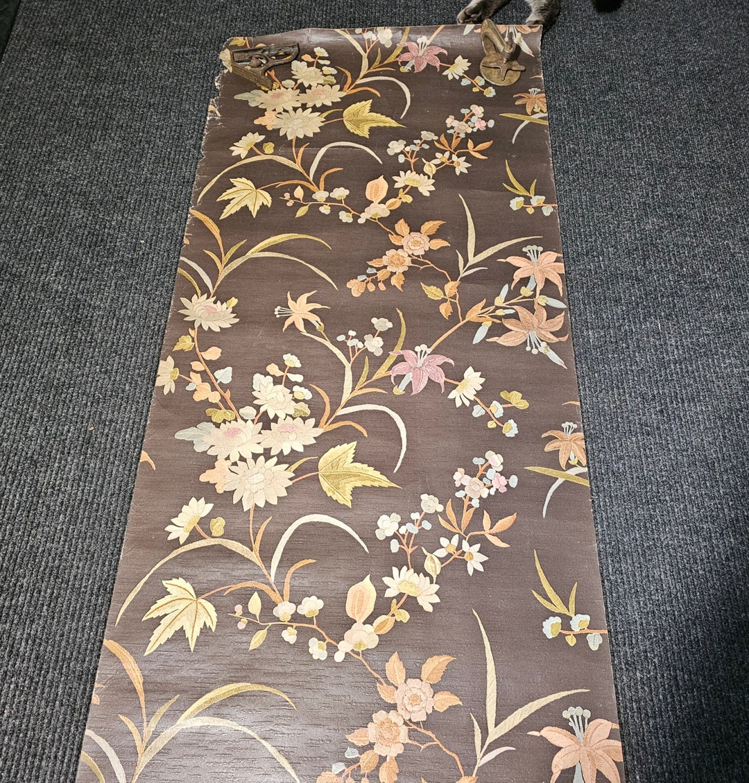 Vintage Wallpaper Roll, Retro Wallpaper Roll Pattern, Flower Pattern ...