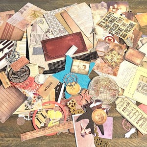 Extensive Tim Holtz Paper Craft and Misc. Ephemera Collection: Stickers, Die Cuts, Fabrics ...