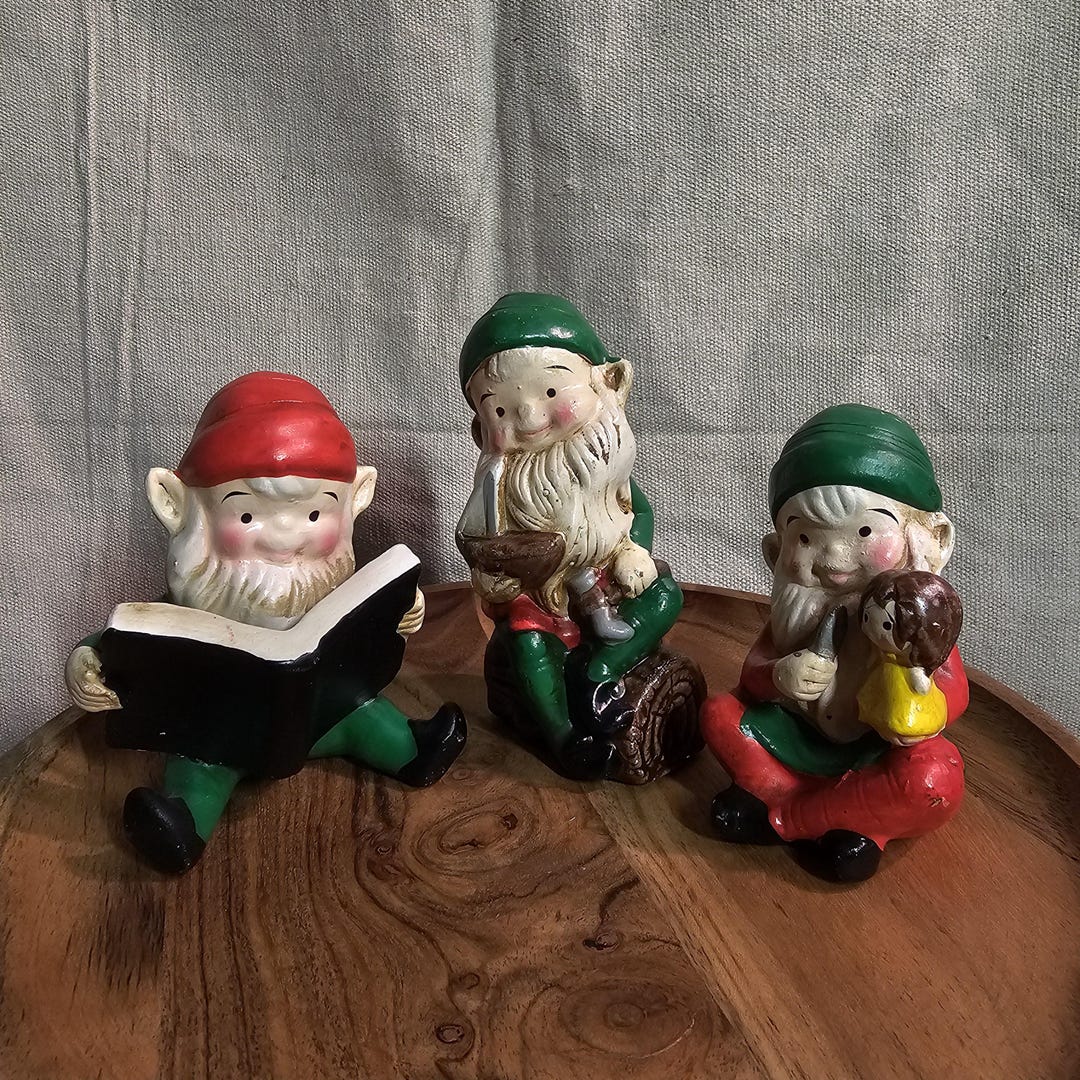 Vintage Homco Ceramic Christmas Elves Figurines - Collectable Vintage ...