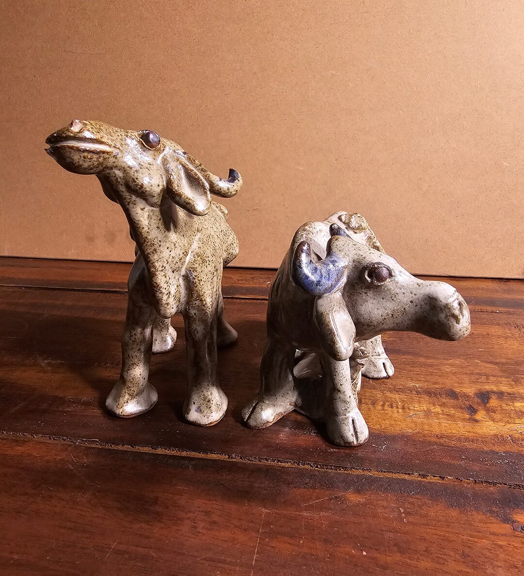 Two Glazed Ceramic Water Buffalo Vintage Figurines - Etsy