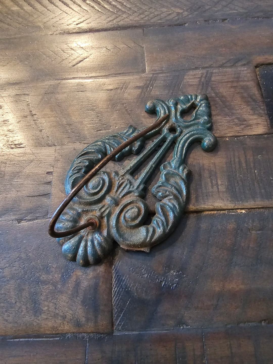 Antique Ornate Cast Iron Receipt Spike Bill Spike Cast Iron Wall Hanger ...