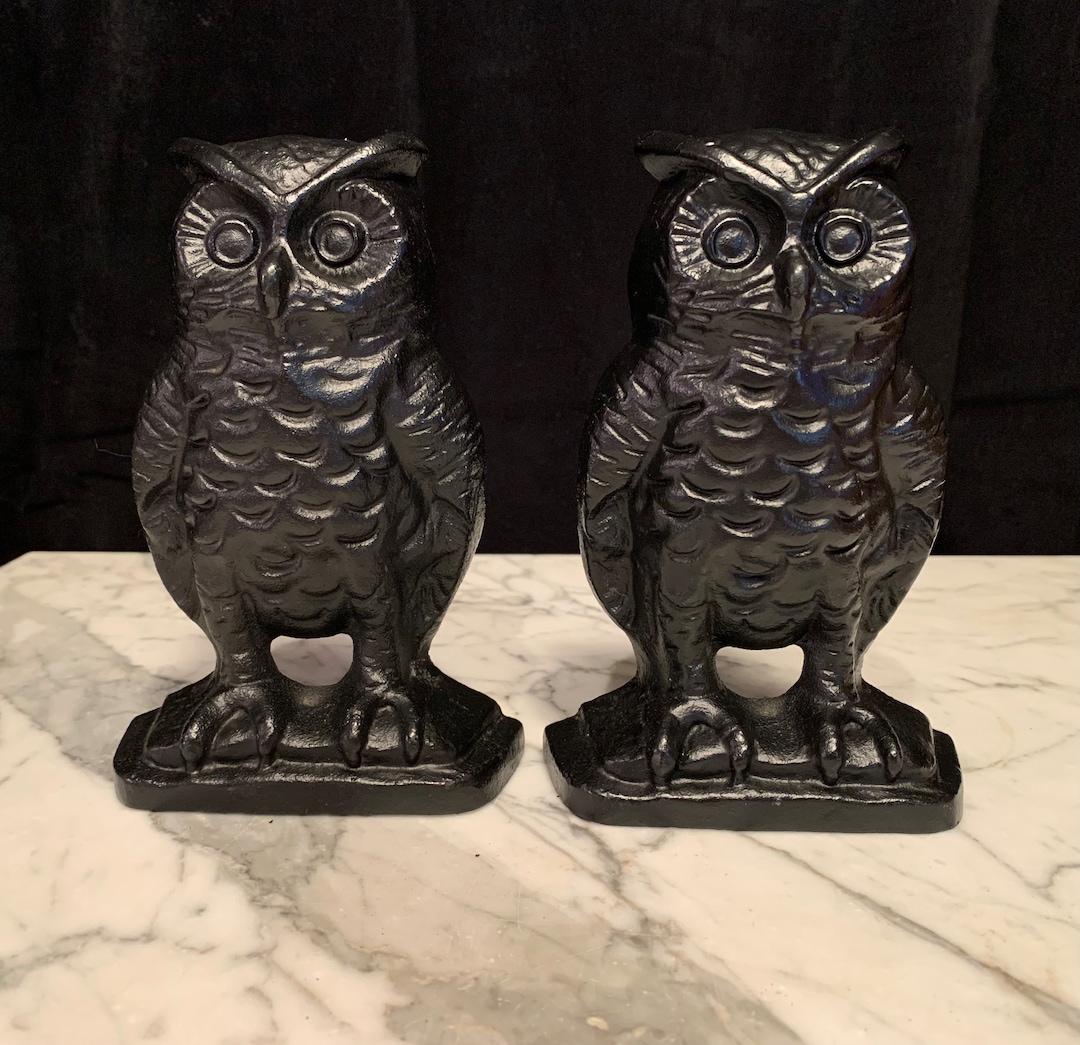 Vintage Retro Cast Iron Great Horned Owl Western / Eastern Screech Owl ...