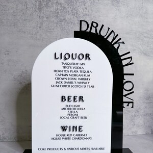 CUSTOMIZABLE Acrylic Bar Sign Drunk in Love Wedding Bar Sign Signature ...