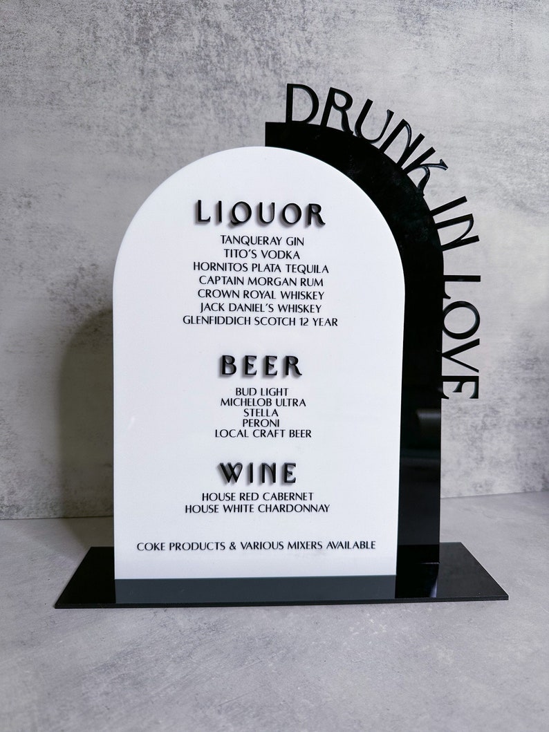 CUSTOMIZABLE Acrylic Bar Sign Drunk in Love Wedding Bar - Etsy