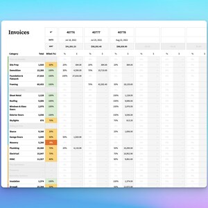 Contractor Bidding Spreadsheet, Contractor Estimating Spreadsheet - Etsy