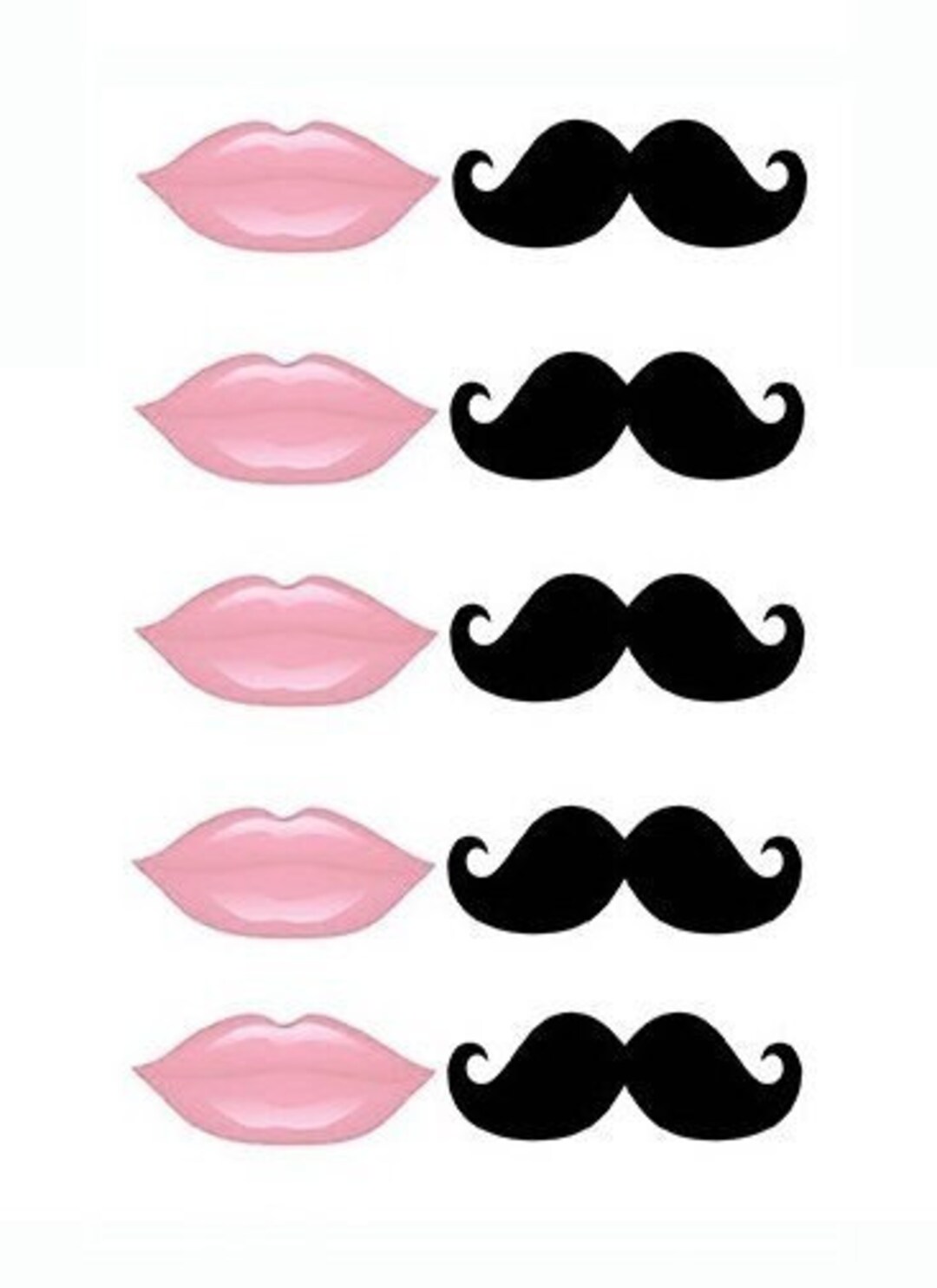Lips and Mustache Photo Booth Props Digital Download Set of 10 - Etsy