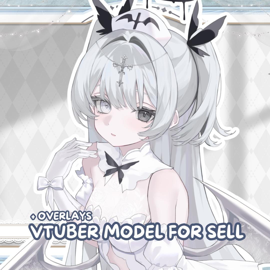 LIVE 2D Model White Ghost Girl Vtuber Model for Sell [premade Vtuber Model/youtube Twitch Stream ...