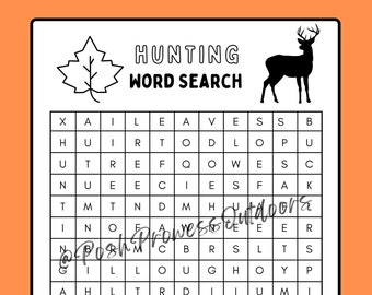 Deer Word Search - Etsy