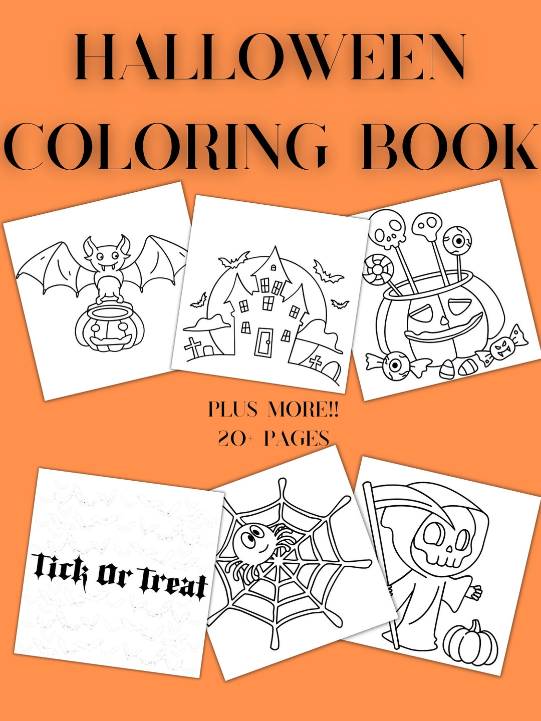 Halloween Coloring Book - Kids Activity Book - Etsy