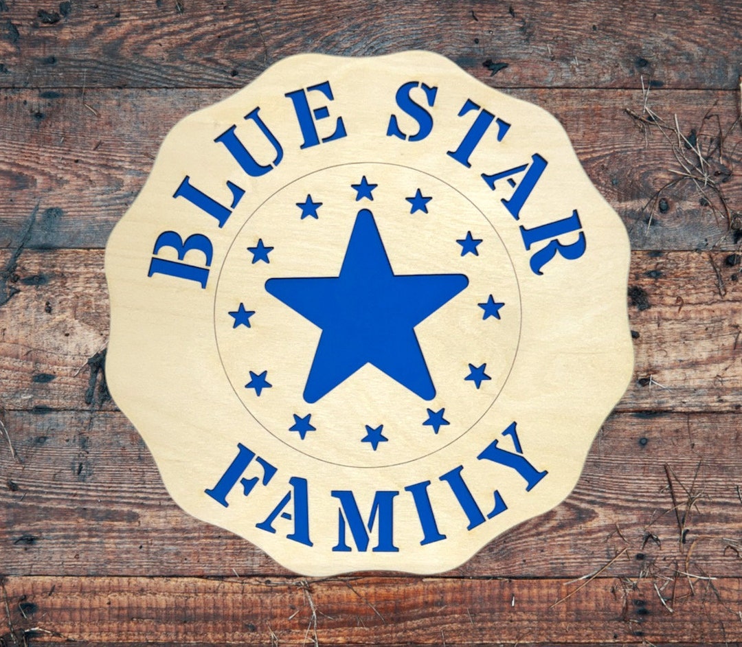 Blue Star Family Sign With Stand - Etsy