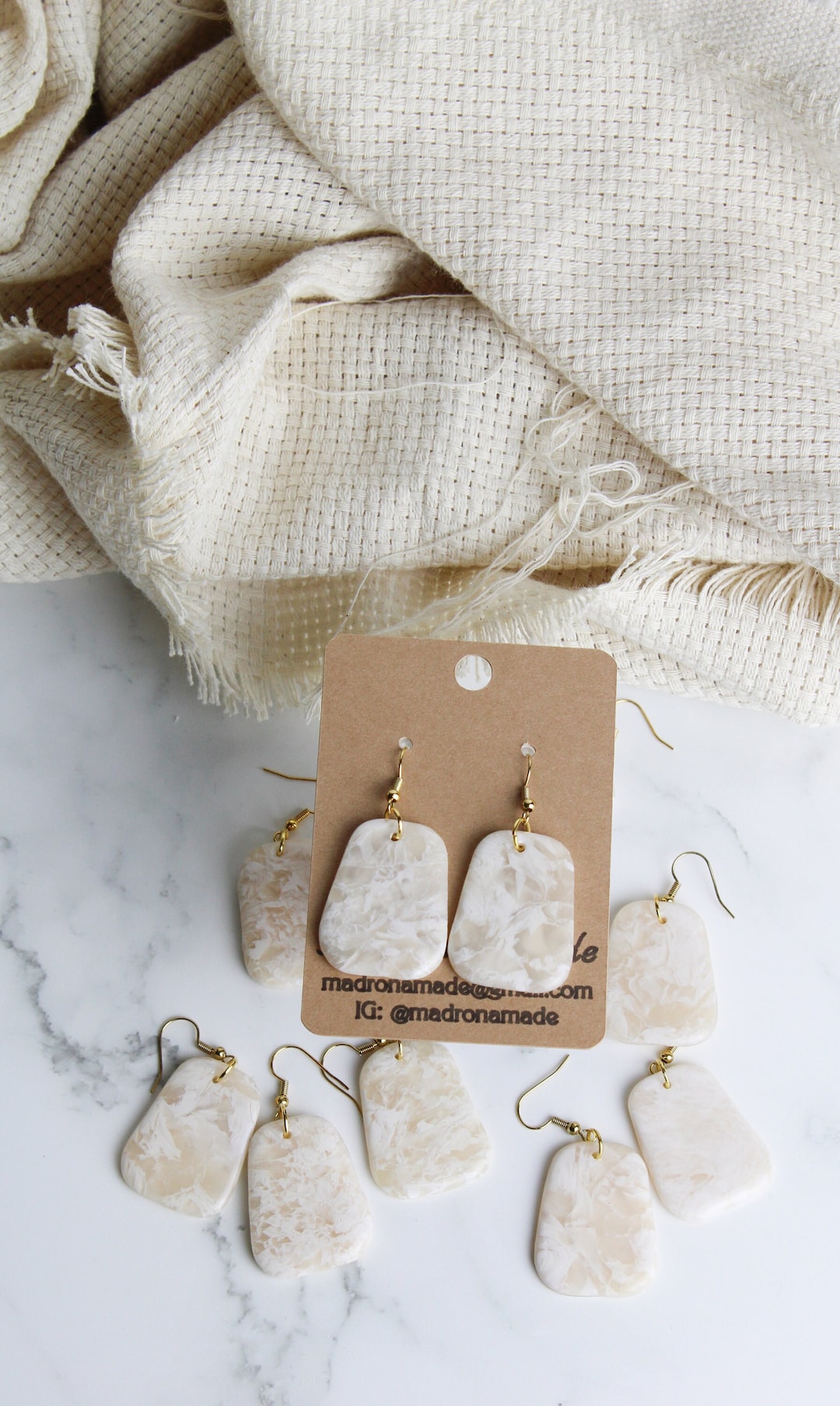 White & Translucent Earrings | Polymer Clay Earrings | Statement ...
