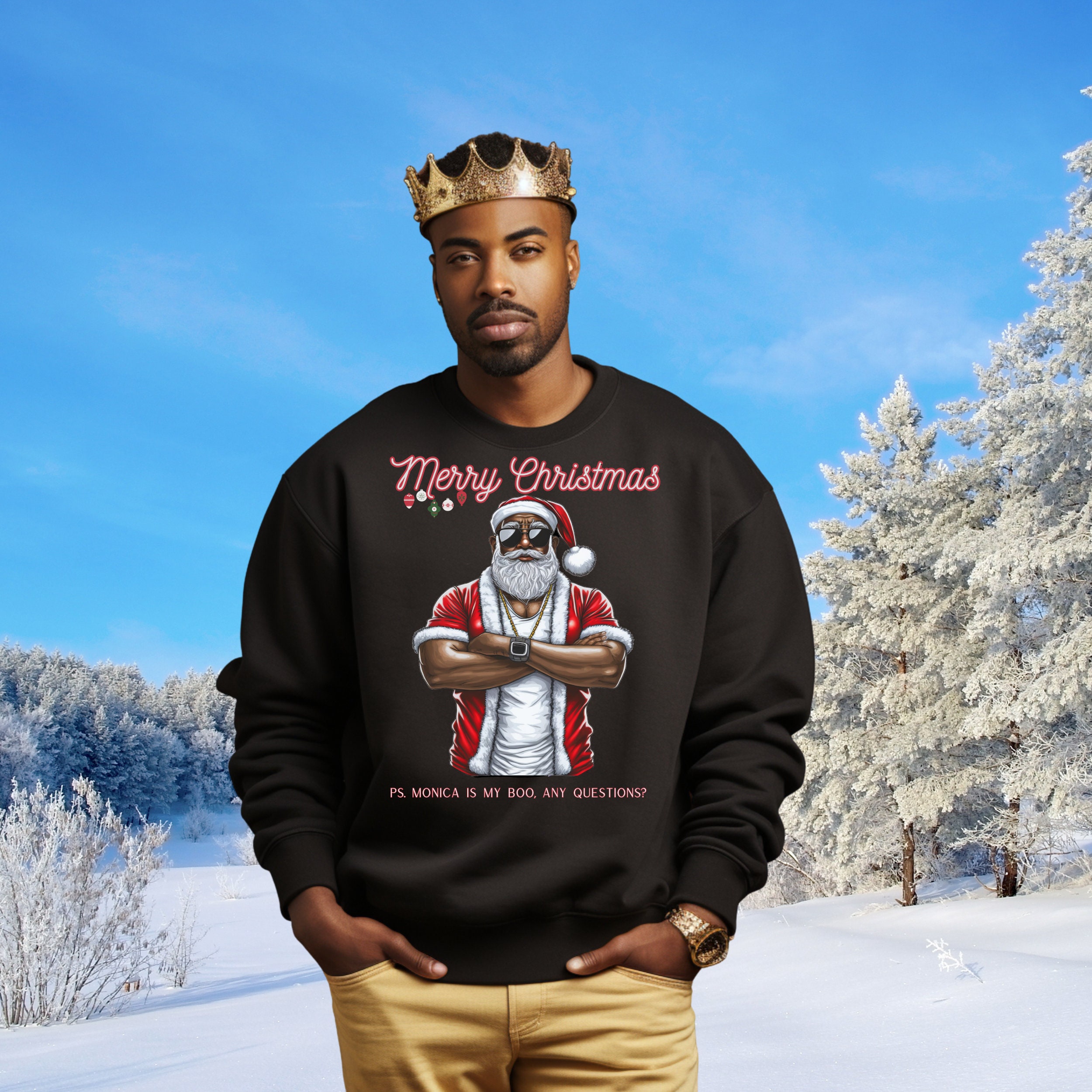 Black Santa Pajamas Tops, Santa Group Shirts, Matching Xmas Tees, Santa ...