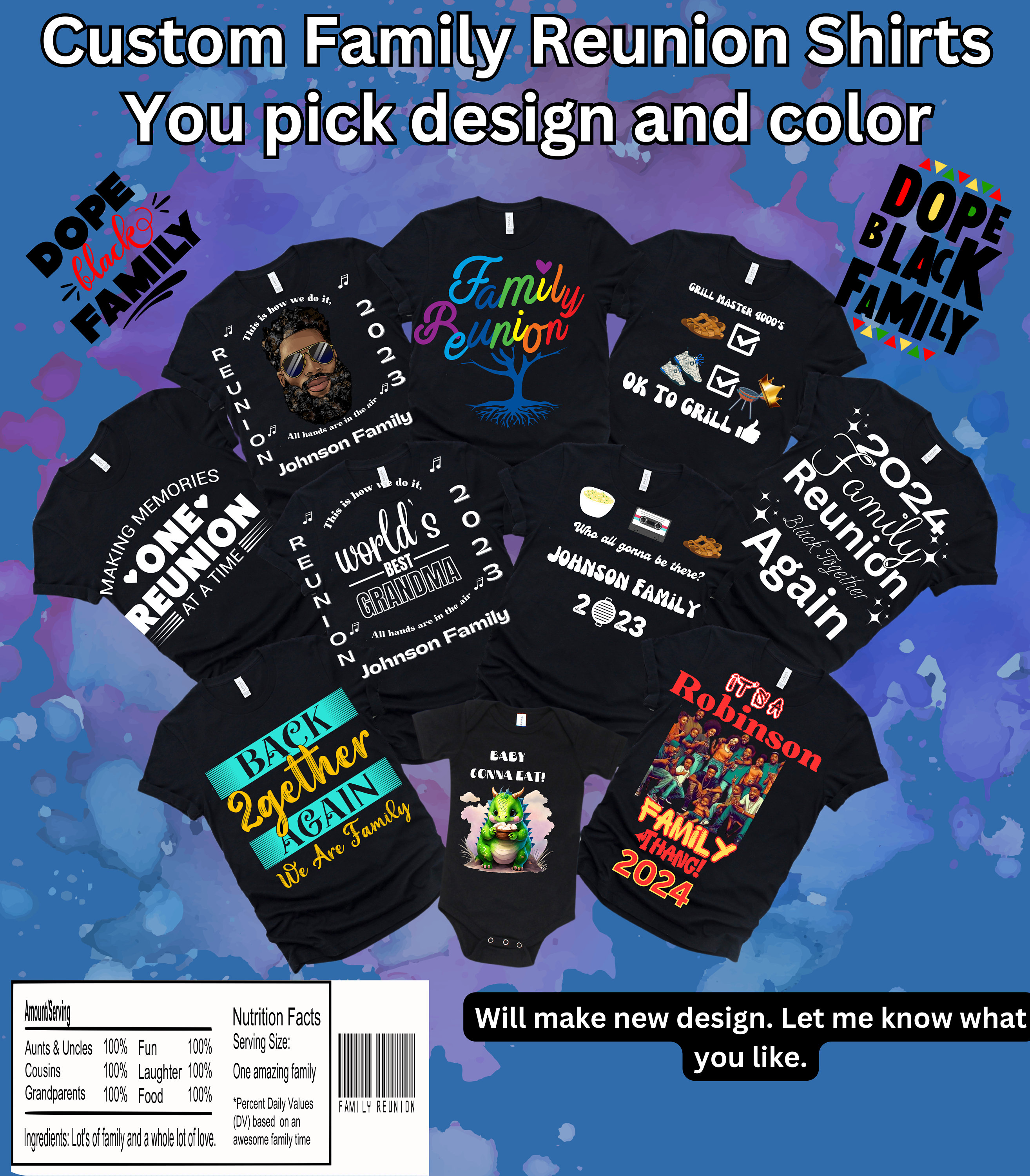 Black Family Reunion,cookout, Black Reunion Shirt, Black Family Shirts ...