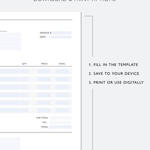 Simple Invoice Template for Small Business Modern Client - Etsy