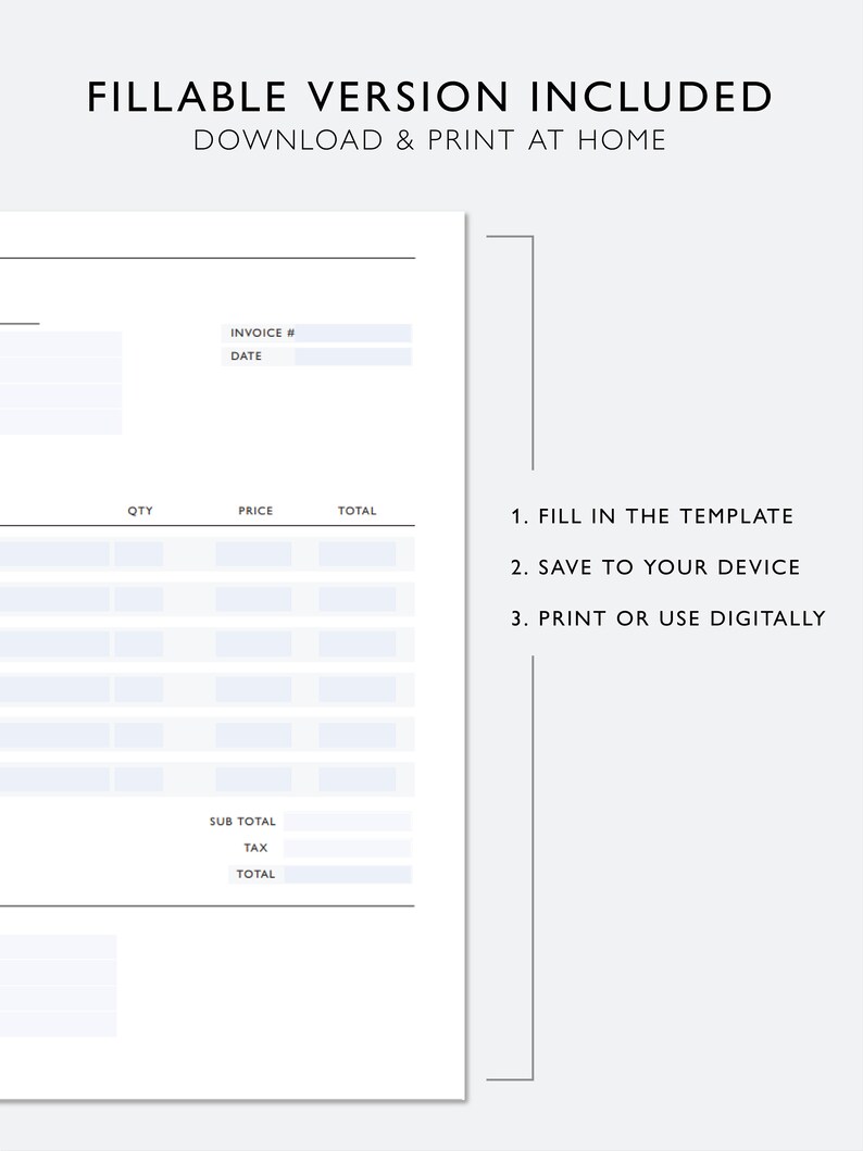 Simple Invoice Template for Small Business Modern Client - Etsy