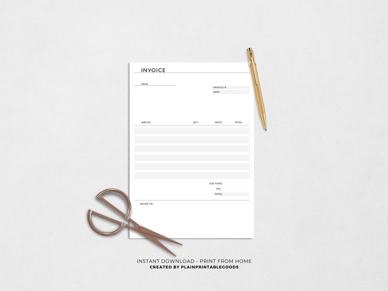 Simple Invoice Template for Small Business, Modern Client Invoice ...