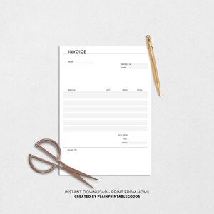 Simple Invoice Template for Small Business, Modern Client Invoice ...