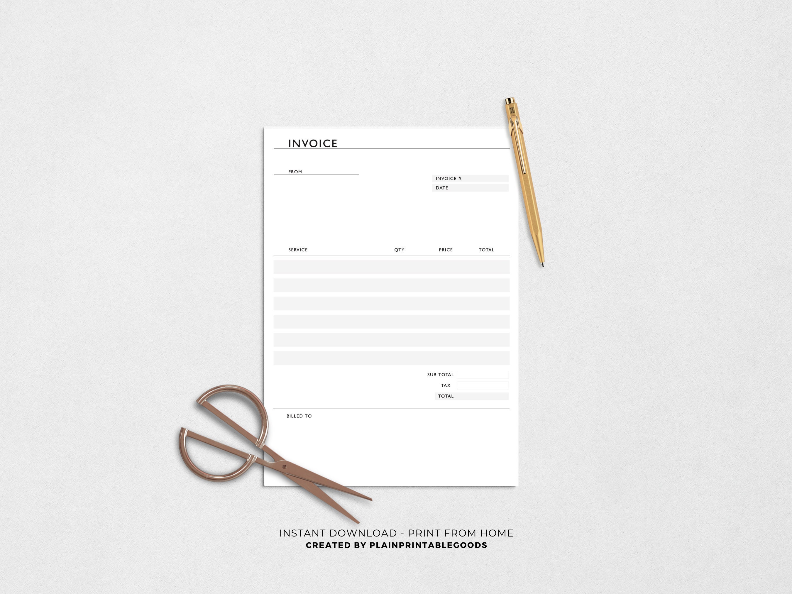 Simple Invoice Template for Small Business, Modern Client Invoice ...