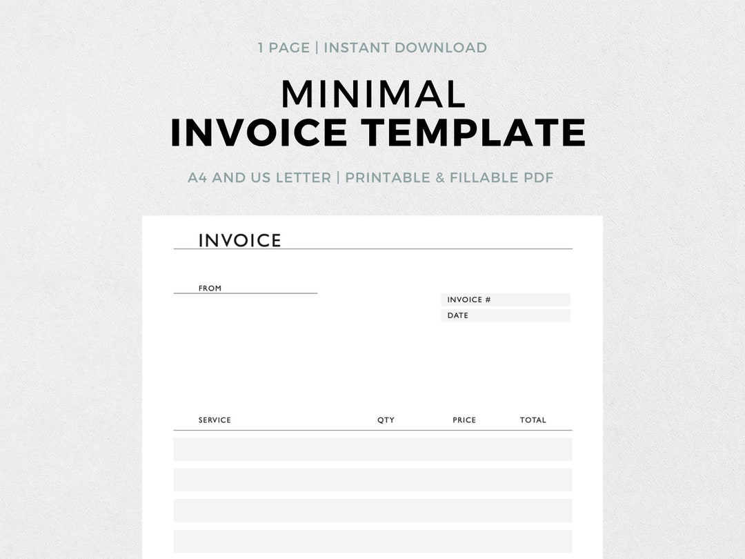 Simple Invoice Template for Small Business, Modern Client Invoice ...