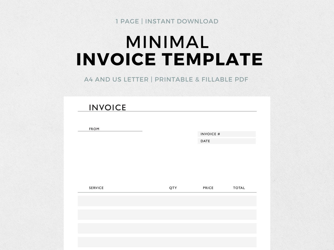 Simple Invoice Template for Small Business, Modern Client Invoice ...