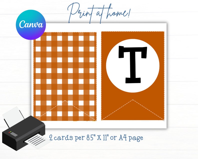Burnt Orange Printable Banner, College Football Party Decorations ...