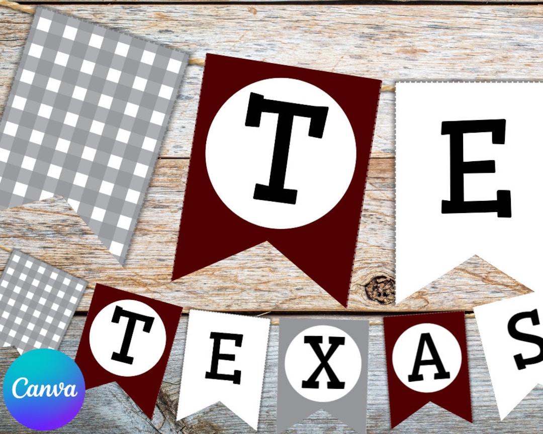 Maroon and Gray Printable Banner, College Football Party Decorations ...