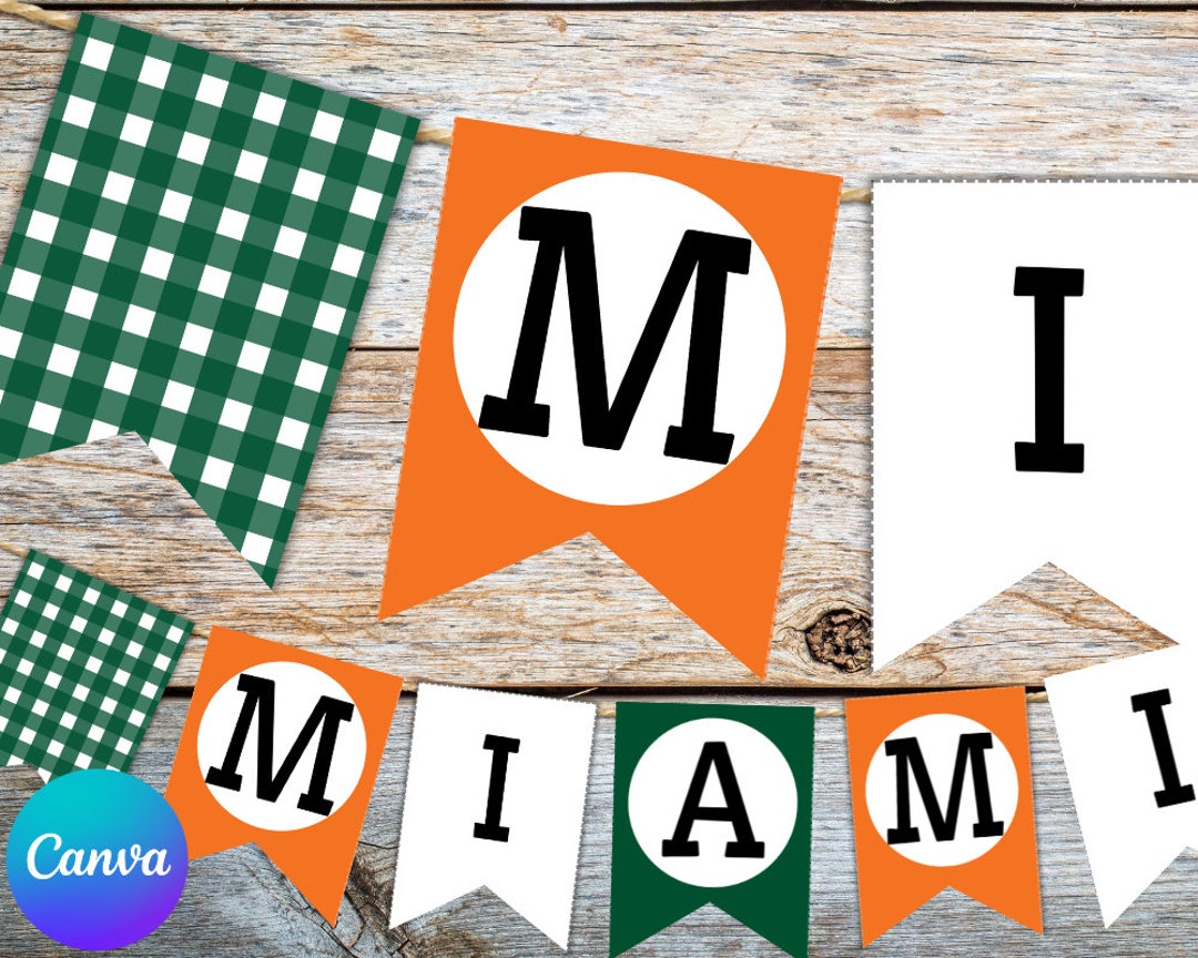 Green and Orange Printable Banner, College Football Party Decorations ...