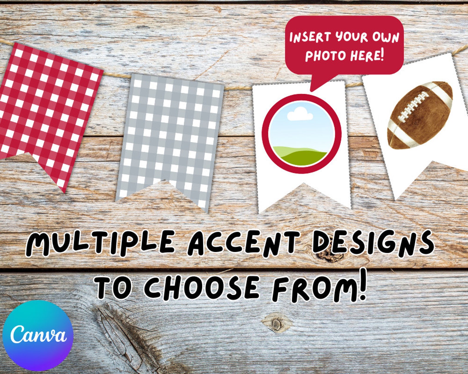 SCARLET, GRAY, and WHITE Printable Banner, College Football Party ...