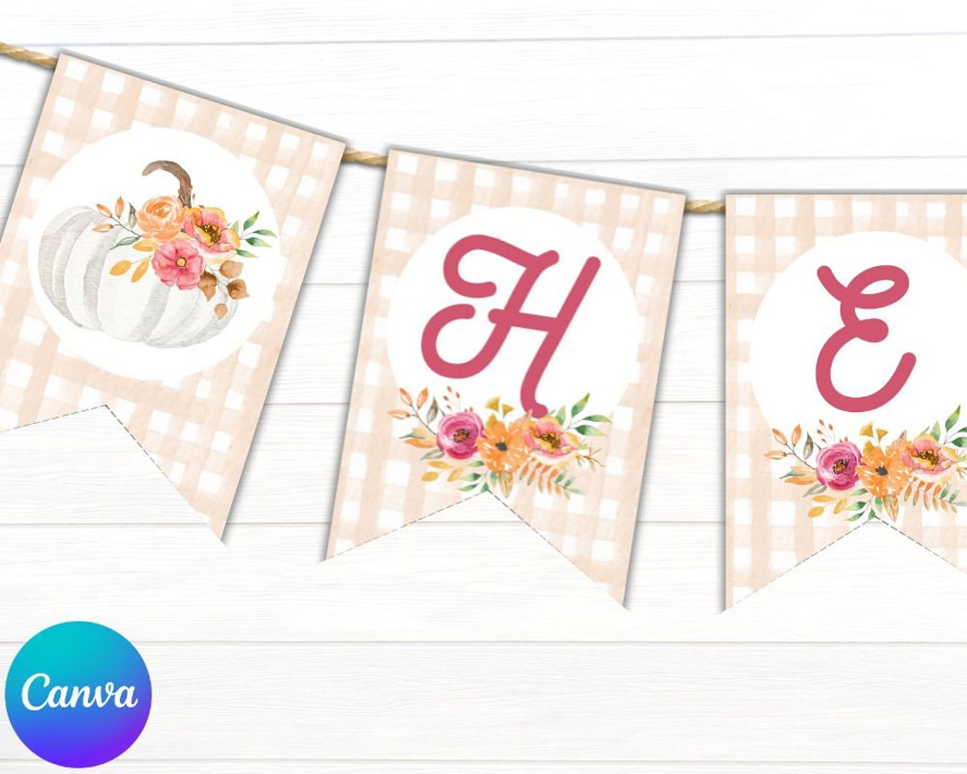 Hello Fall Printable Banner | Editable Banner Template | Printable Fall ...