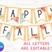 Happy Fall Printable Banner | Editable Banner Template | Printable Fall ...