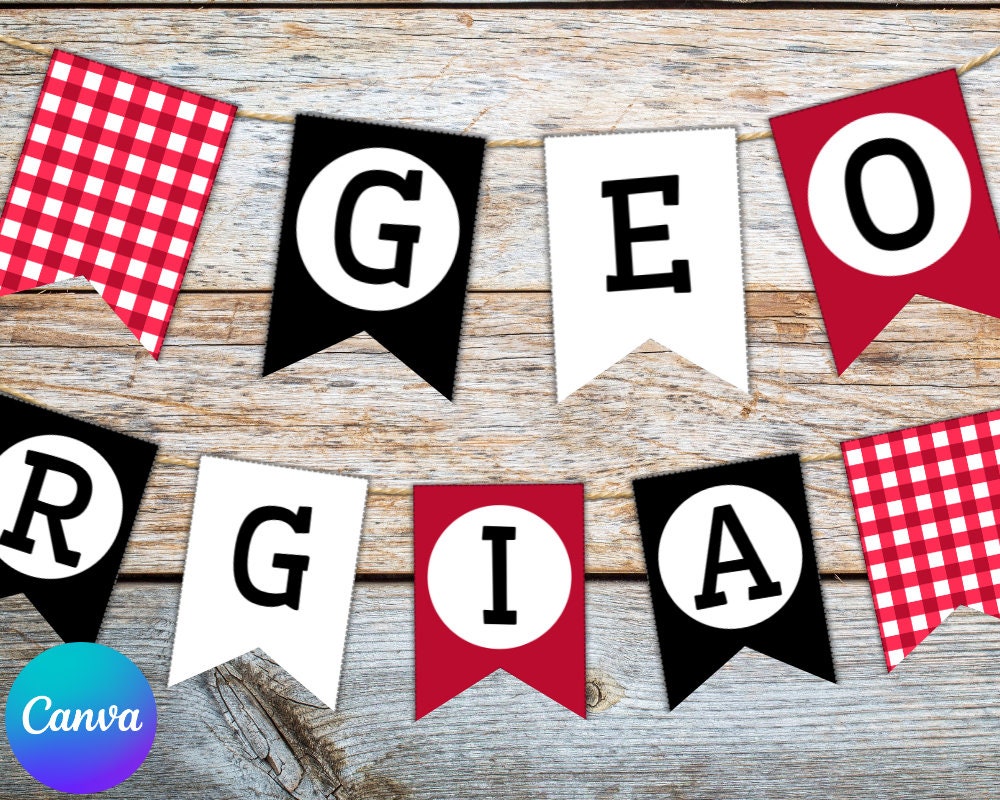 Red, Black, and White Printable Banner, College Football Party ...