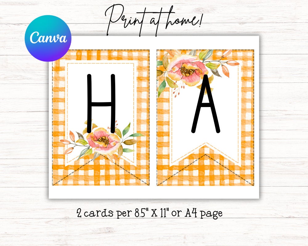 Happy Fall Printable Banner Editable Banner Template Printable Fall ...