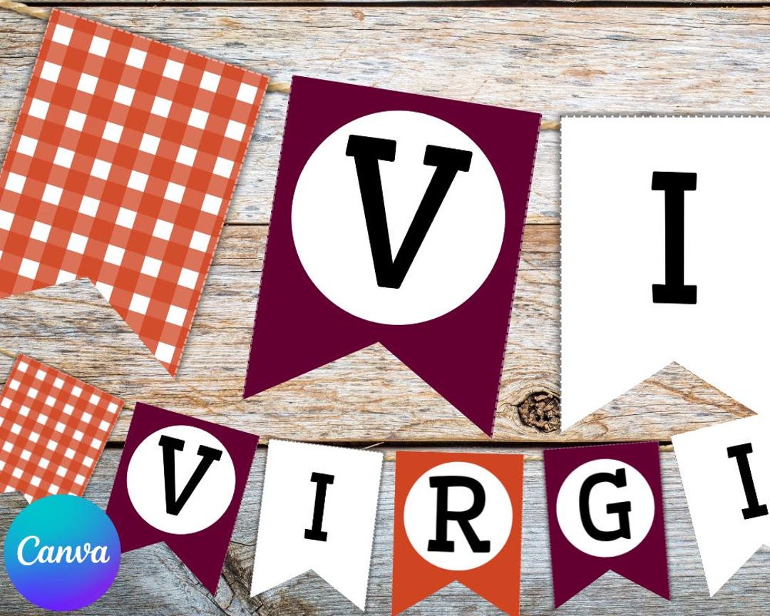 Maroon and Orange Printable Banner, College Football Party Decorations ...