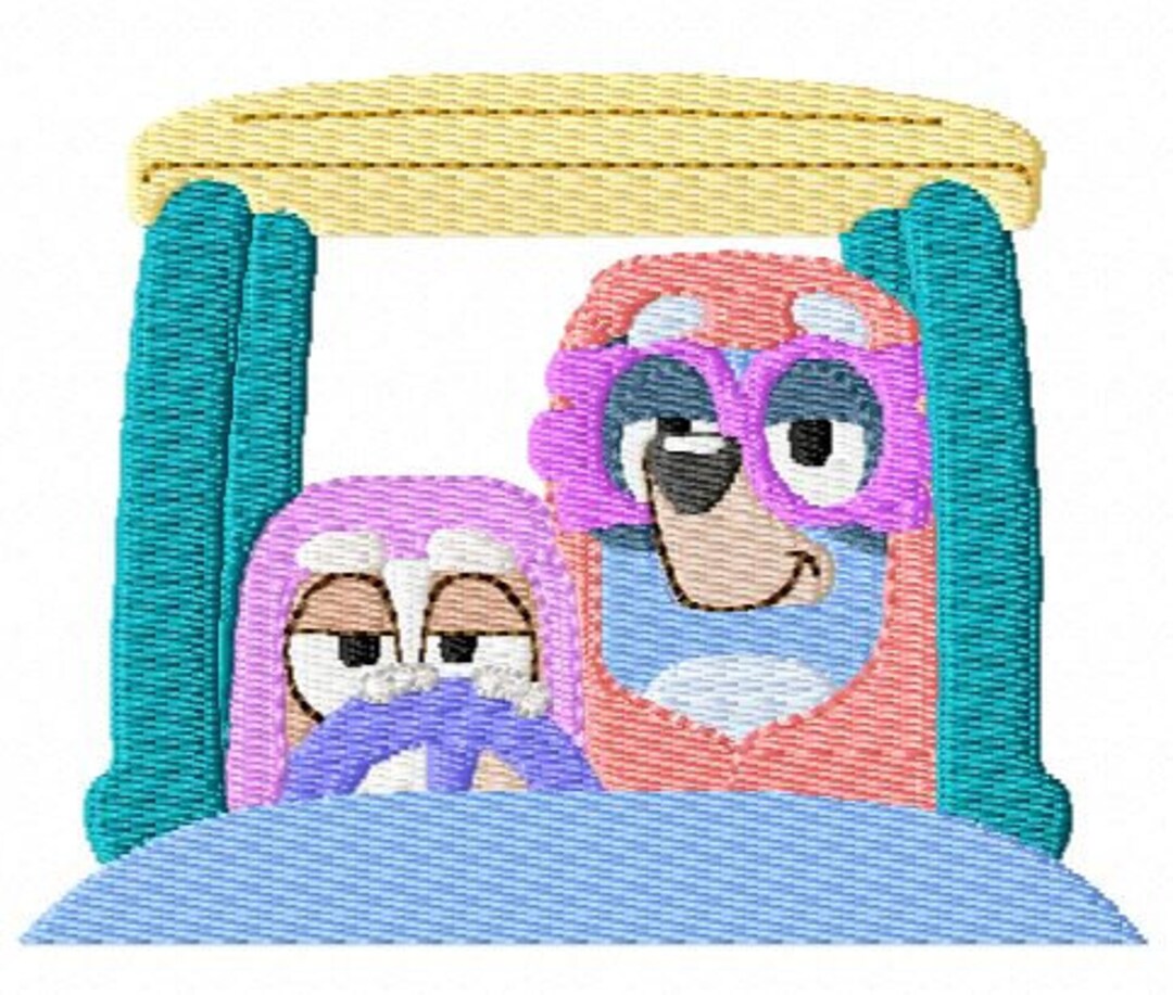 Dog Blue & Brown Machine Embroidery Design fill Stitch 4x4 Hoop Size ...