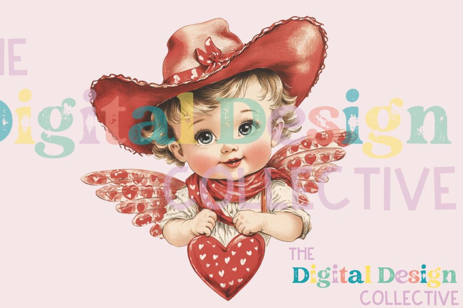 Retro Cupid Valentines Day Heart Shape PNG, Vintage Valentines Day Png ...