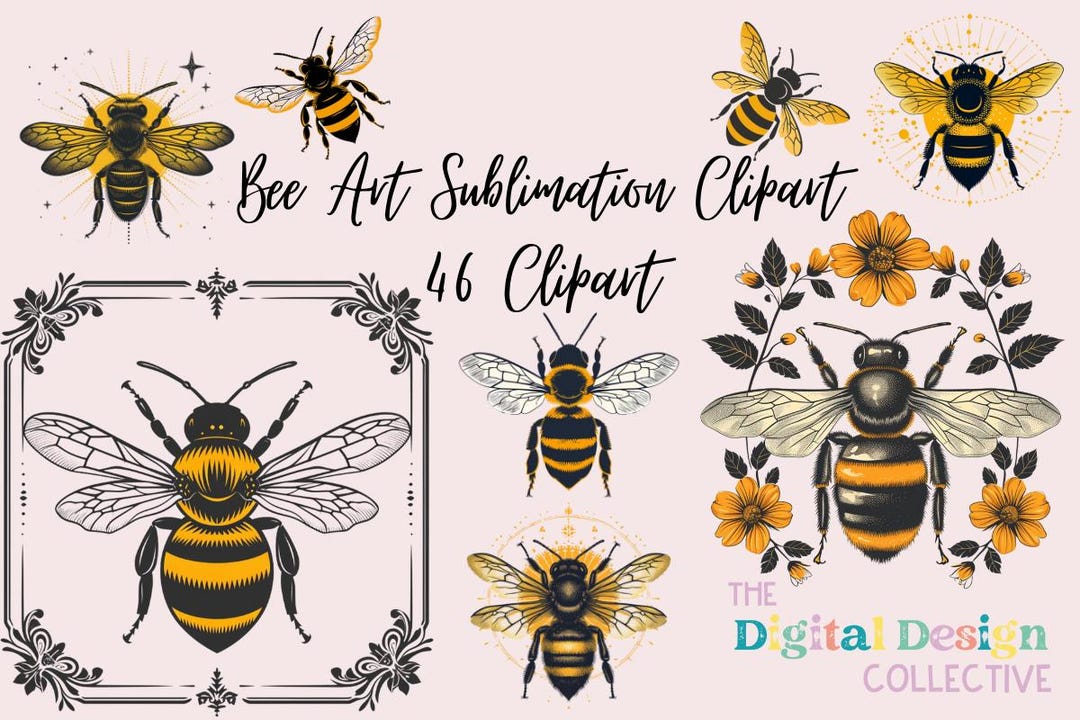 Bee Art Sublimation Clipart Transparent Png, Honeycomb, Beehive, Spoon ...